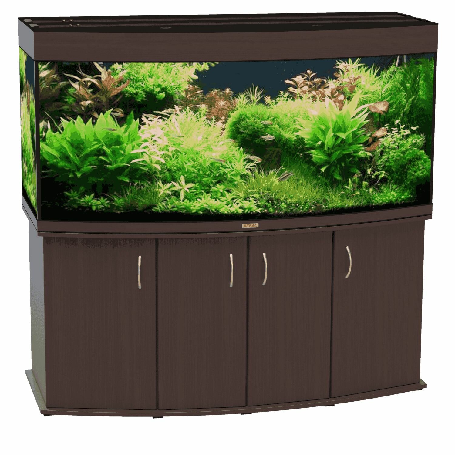 Аквариум панорамный 600 литров с освещением, крышкой и тумбой, (151*66*73 см) Аквас