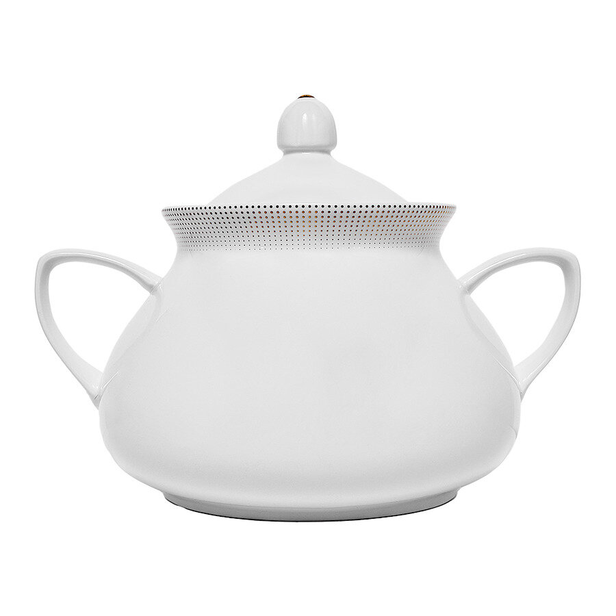 Супница Wallendorfer Meridien Gold 2,8 л, фарфор твердый, белая, премиум качество