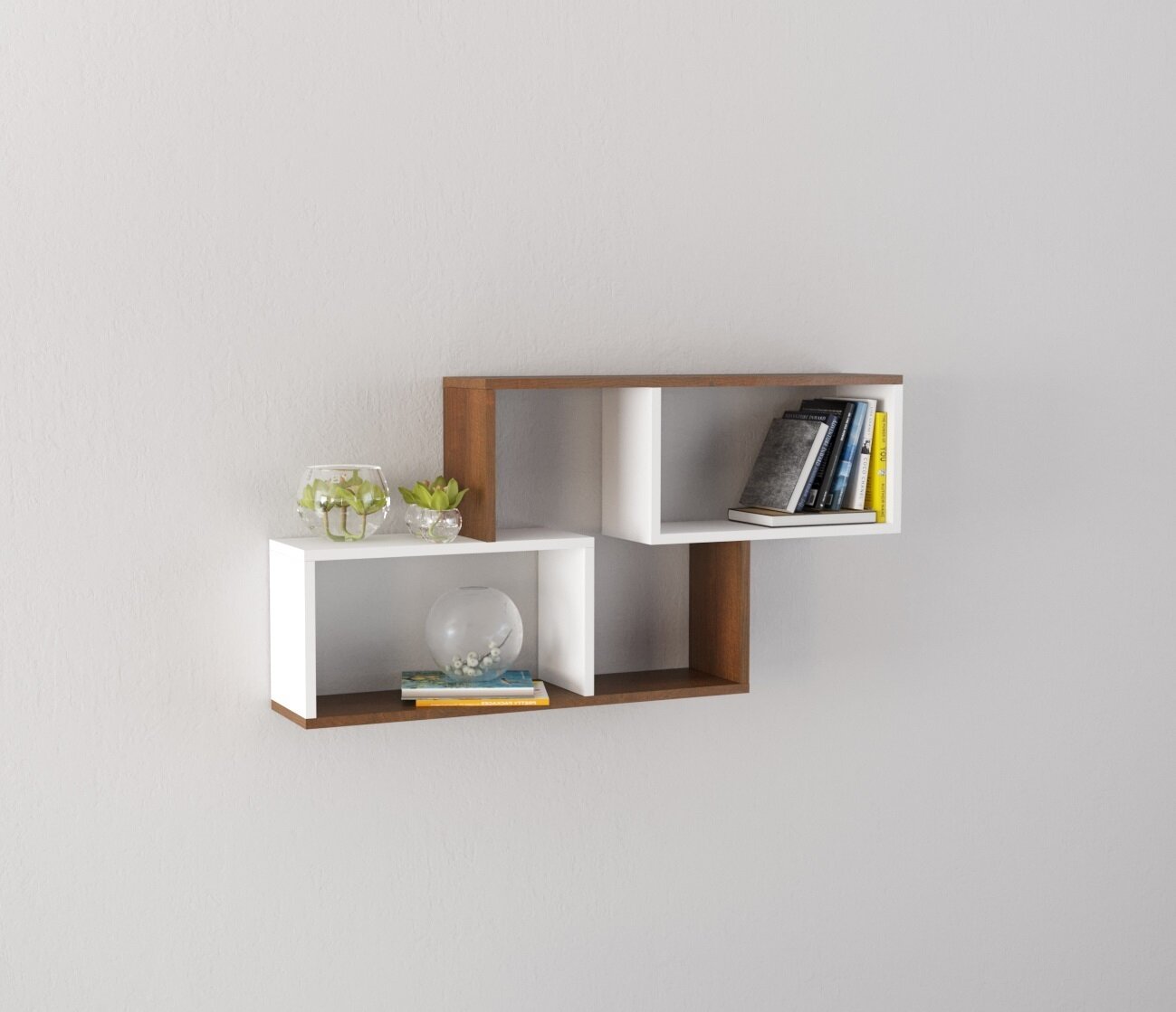 ARNIKA Полка навесная ПН-3, орех донской/белый