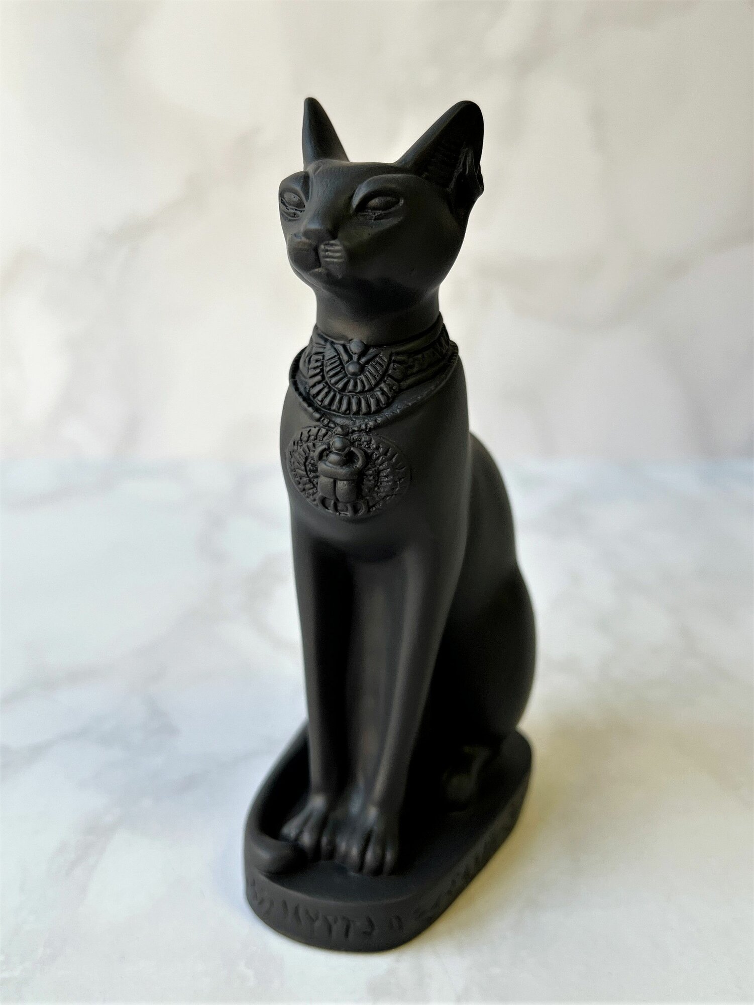 Статуэтка Кошка египетская, 13,5см. Черный, гипс.