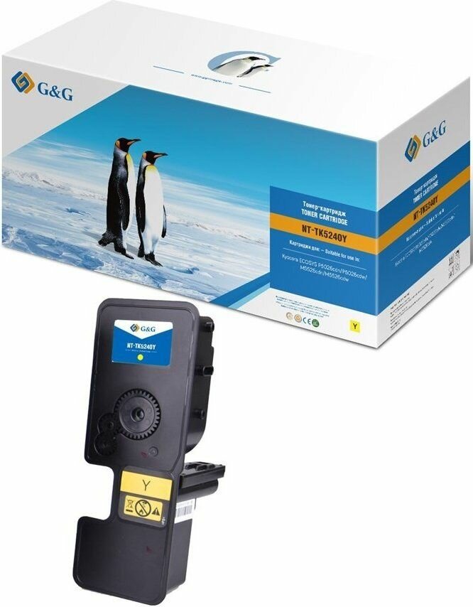 Картридж лазерный G&G желтый, 3000 страниц, для Kyocera ECOSYS P5026cdn P5026cdw; ECOSYS M5526cdn M5526cdw (GG-TK5240Y)
