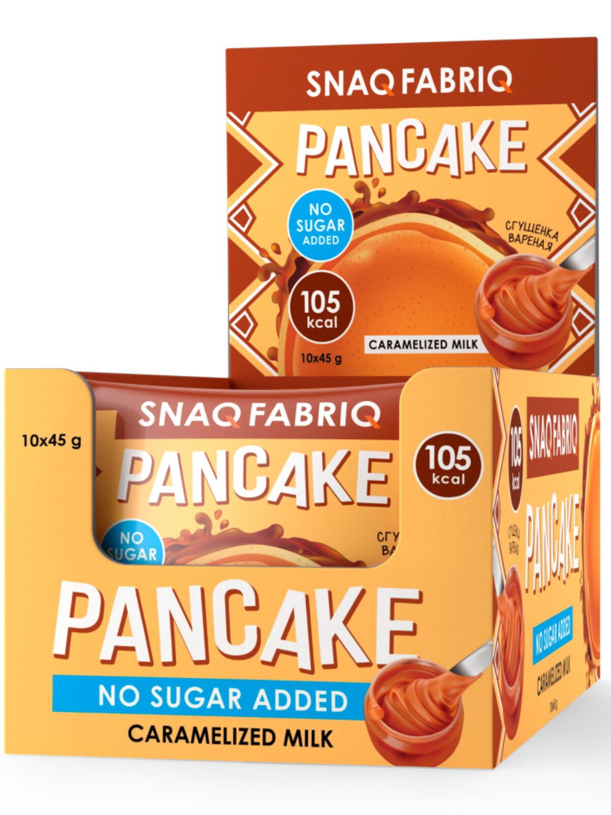 Протеиновый батончик SNAQ FABRIQ Панкейк с начинкой 10 х 45 г, Вареная сгущенка
