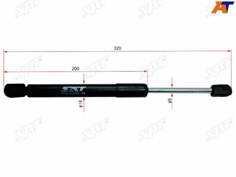 . SAT Амортизатор (Газовый упор) крышки багажника для AUDI A6 97-05