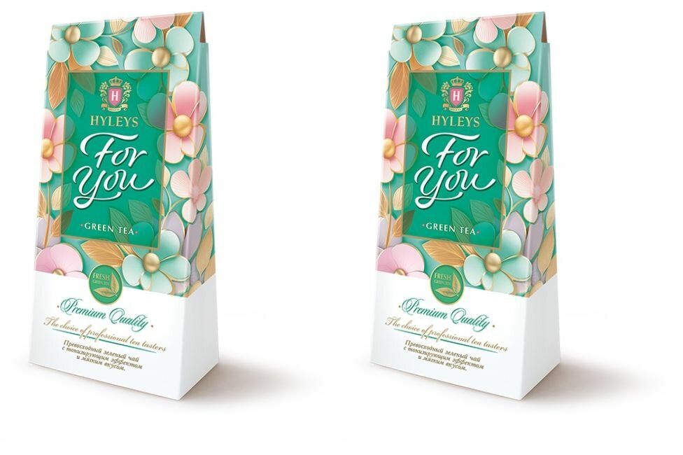 HYLEYS Чай зеленый крупнолистовой For You, 50 г, 2 шт