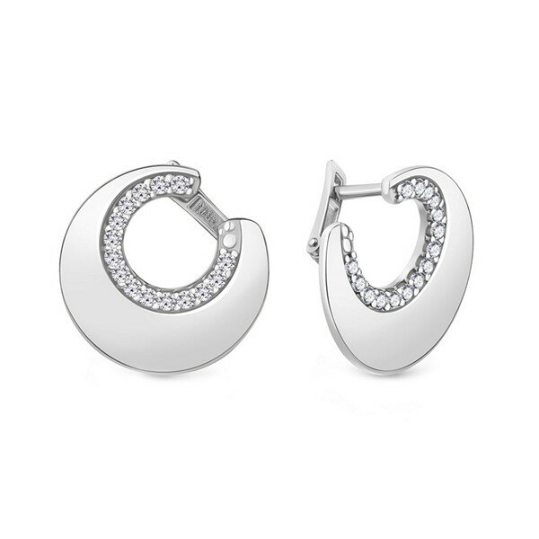 Серьги, серебро, 925 проба, фианит