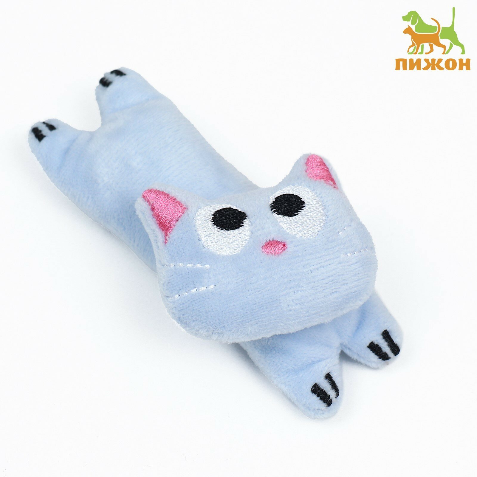 Игрушка Пижон для кошек с кошачьей мятой "Киса", 11 см, голубая.