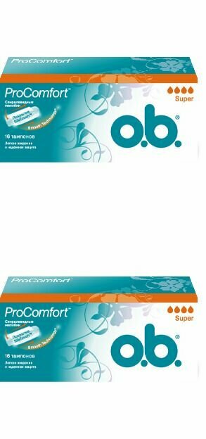 O.B. Тампоны, Comfort супер, 16 шт - 2 уп.