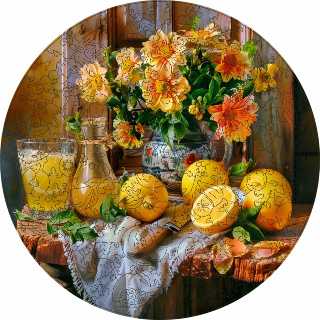 Деревянный пазл BoberBox "Лимоны Натюрморт", 200 деталей