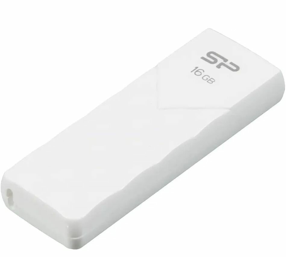 Память USB Flash 16 ГБ SILICON POWER Ultima U03 (SP016GBUF2U03V1W) - USB 2.0, USB Type-A, вид закрывания - Выдвижной, Пластик
