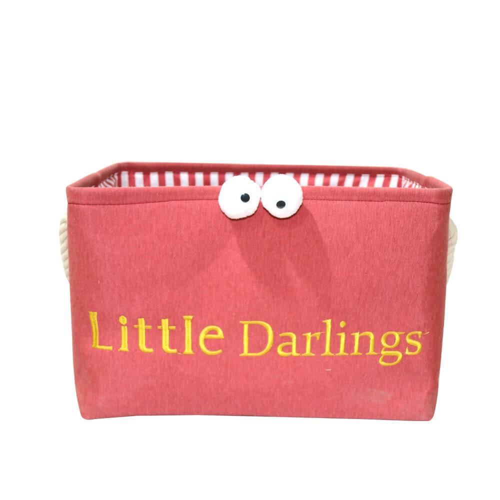 Большое количество спотовых тканых складных корзин для хранения Красный_40*30*25CM