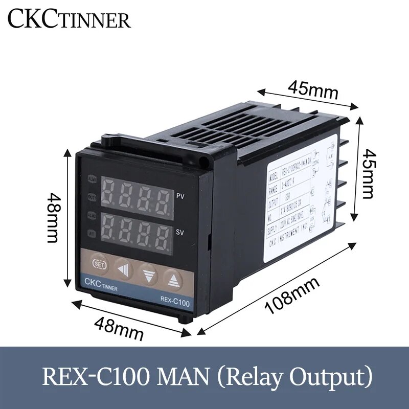 Регулятор температуры REX-C100 MAN, 220В, Цвет: REX-C100MAN