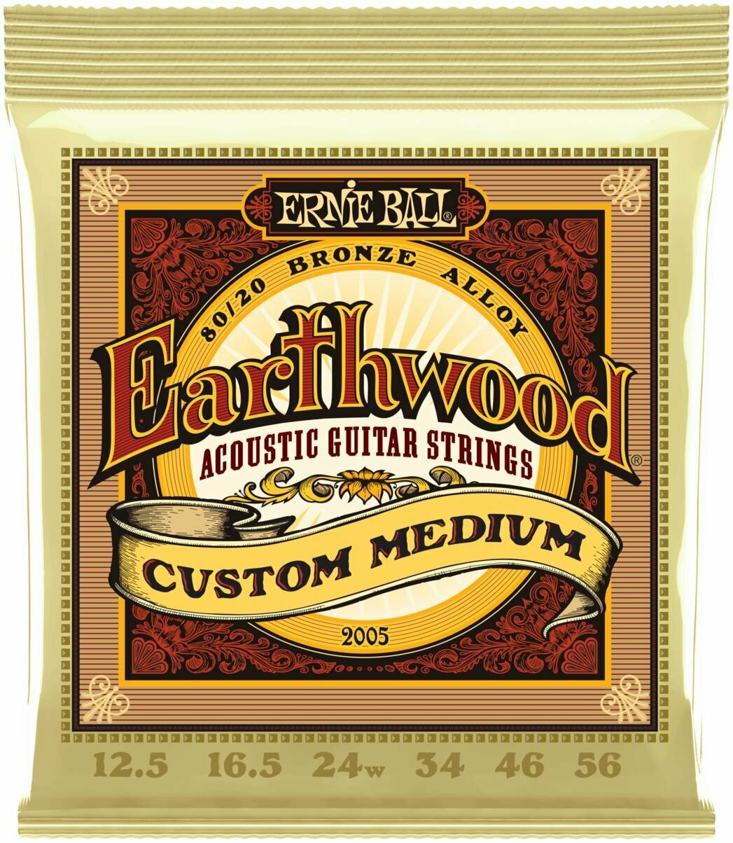 ERNIE BALL 2005 Earthwood 80/20 Bronze Custom Medium 12.5-56 - Струны для акустической гитары