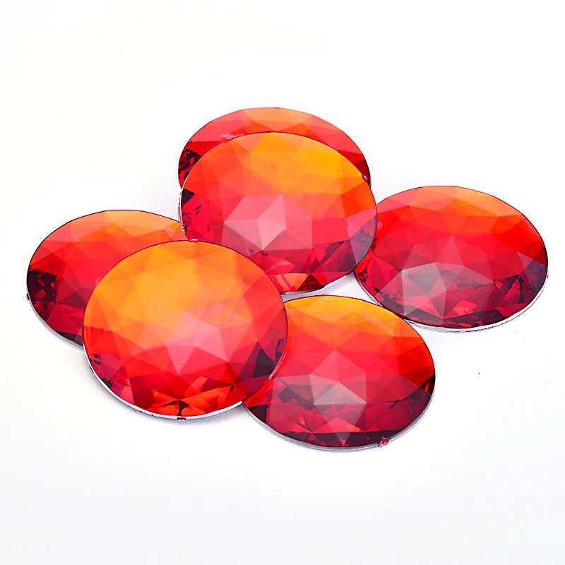 JUNAO Круглые акриловые стразы 52 мм 20 шт Оранжевый, Red