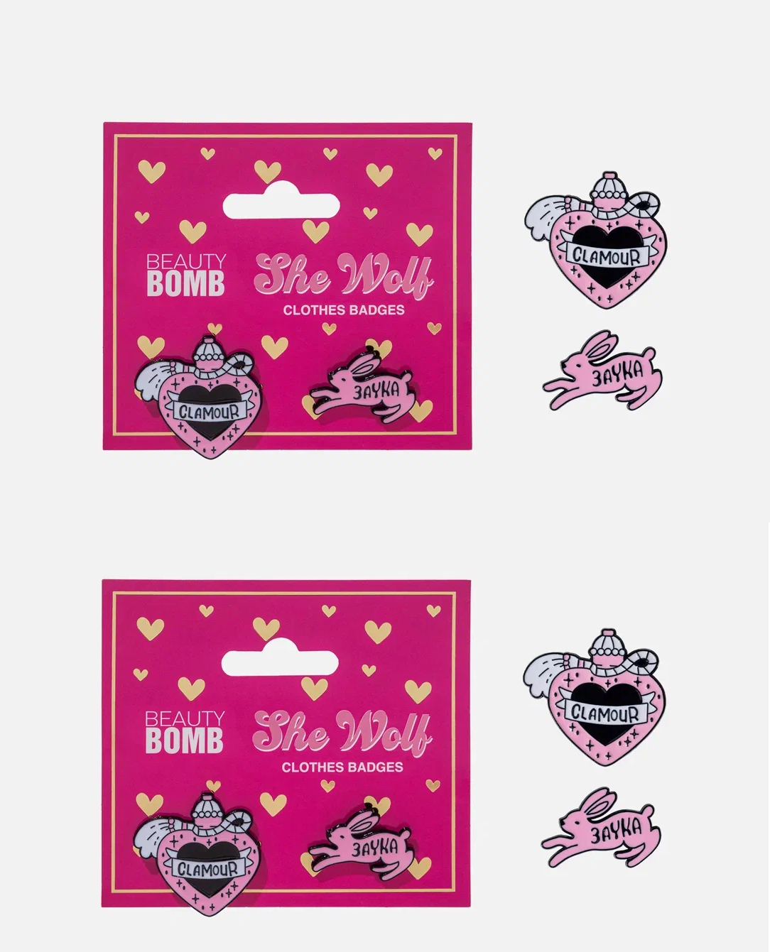 Значки на одежду Beauty Bomb She Wolf 2 шт