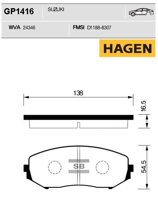 Колодки Тормозные Передние SANGSIN GP1416