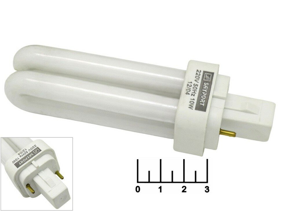 Лампа люминесцентная 10W G24D 4000K белый Sayport 2 контакта