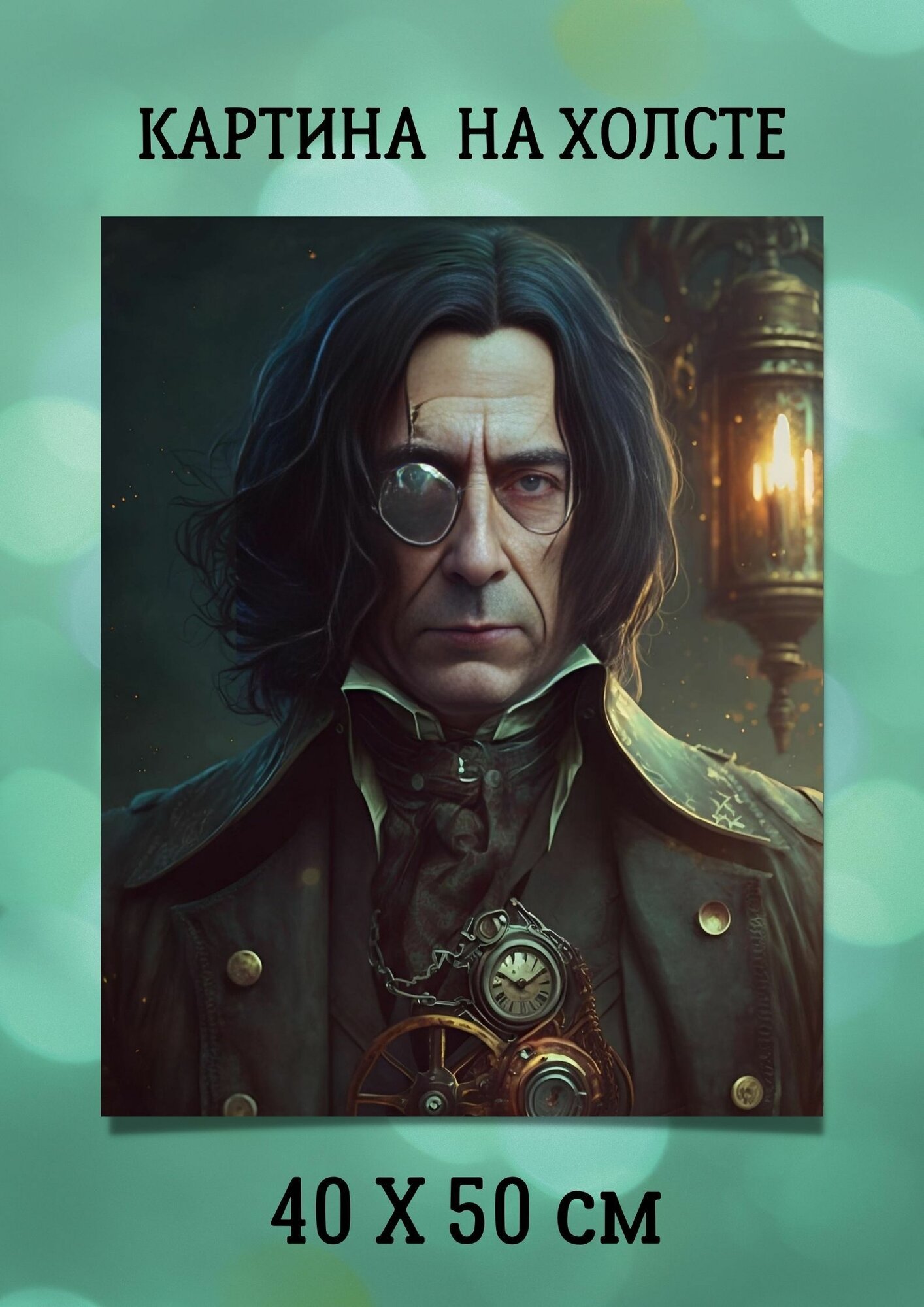 Картина арт персонажи "Гарри Поттера в стиле Стим Панк" для интерьера 50х40