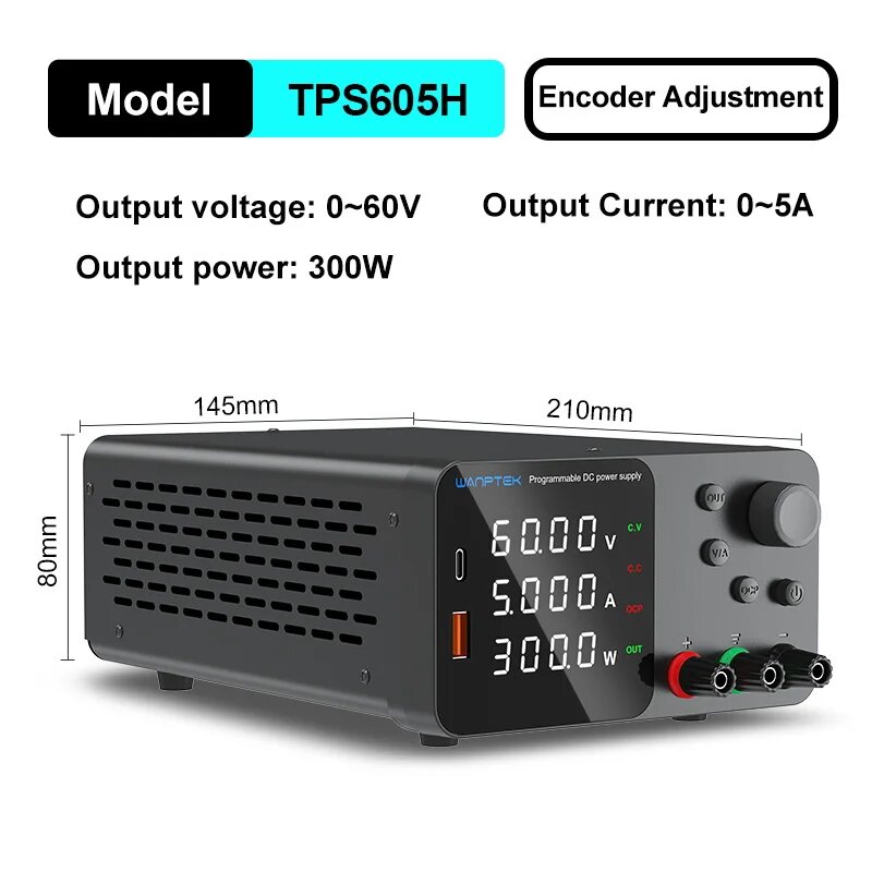 Лабораторный источник питания Wanptek 30V 5A10A 60V 5A 120V 3A регулируемый для ремонта телефонов, зарядки автомобильных аккумуляторов, лабораторного ИП БП