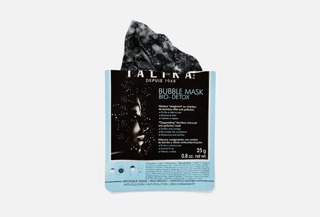 Детокс-маска TALIKA BUBBLE MASK, кислородно-пузырьковый эффект, очищение, 1шт