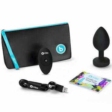 B-Vibe Vibrating Jewel Plug XXL, черная Анальная ювелирка с вибрацией