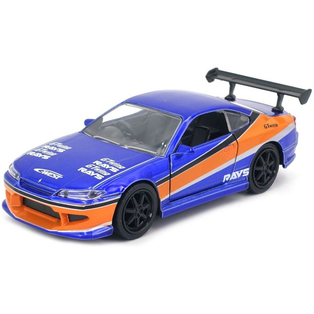Модель автомобиля Jada Toys Fast & Furious 2001 Nissan Silvia S15 (Candy Blue/Orange) (1:32) 34446