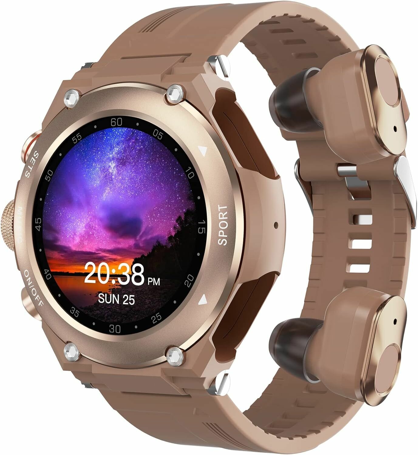 Умные часы с наушниками MP3 Bluetooth гарнитура 3 в 1 1,28 дюйма, встроенные беспроводные наушники динамик круглый фитнес-трекер музыкальный монитор здоровья тела