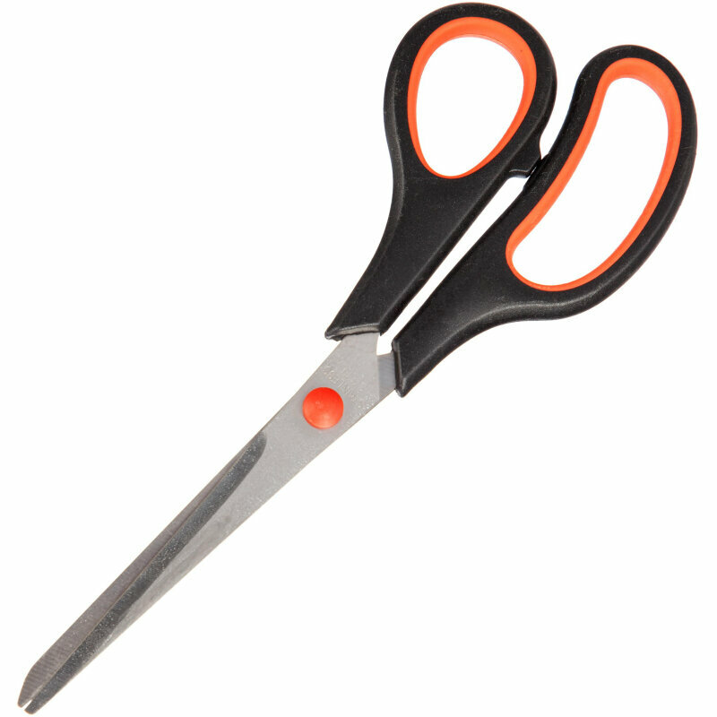 Ножницы Выбор есть 215 мм эргономические пластиковые с резиновыми вставками ручки черного/красного цвета, 1925470