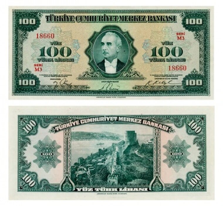 100 лир 1947 Турция, сувенирная копия, банкноты и купюры редкие коллекционные