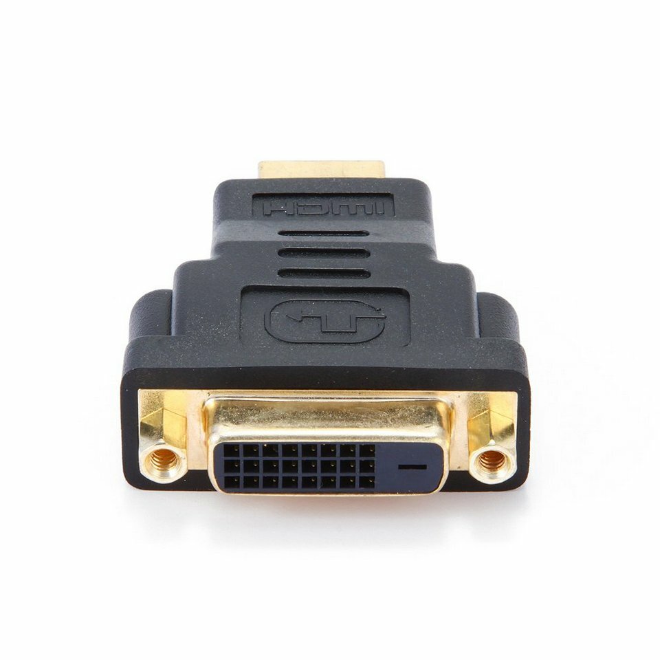 Переходник HDMI-DVI GEMBIRD/CABLEXPERT A-HDMI-DVI-3 (19M/25F, золотые разъемы, пакет) (A-HDMI-DVI-3)