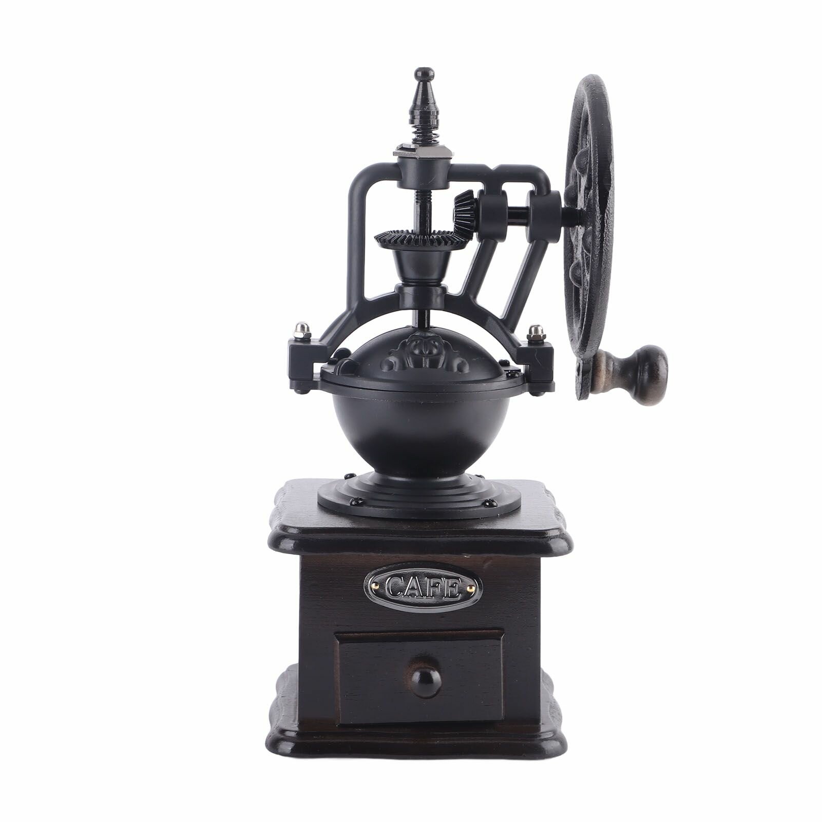 Ретро ручной кофемолка для кофе, специй и трав, деревянная с керамическим конусом