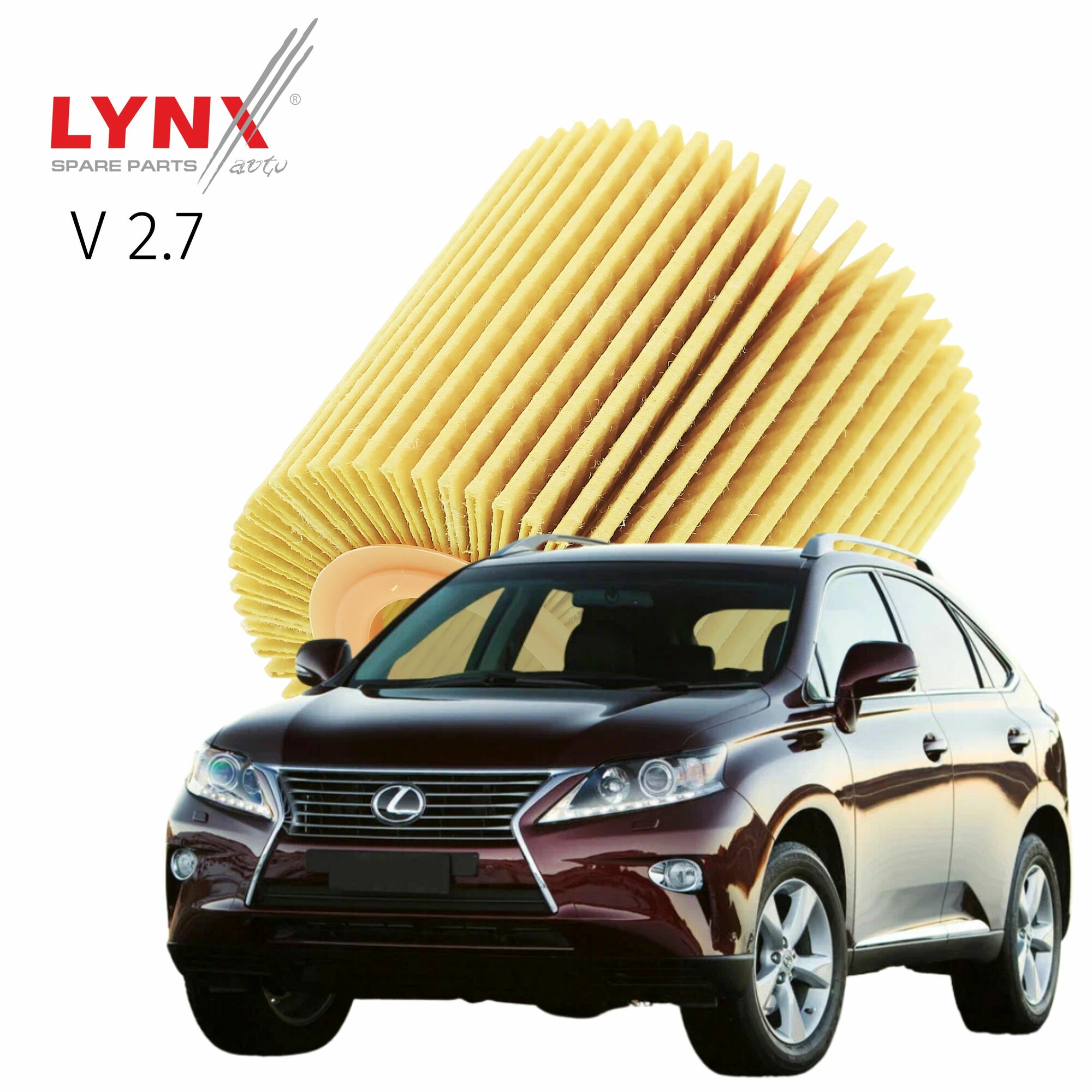 Фильтр масляный Lexus RX270 (3) / Лексус РХ270 2010 2011 2012 2013 2014 2015 V2.7 1AR-FE / 1шт LYNXauto