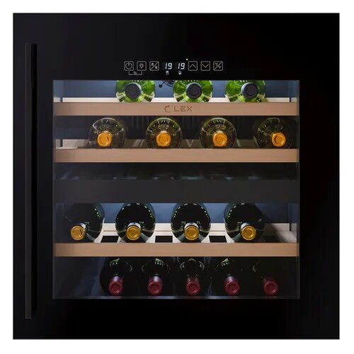 Винный шкаф LEX LWD6036BL dual zone S черный