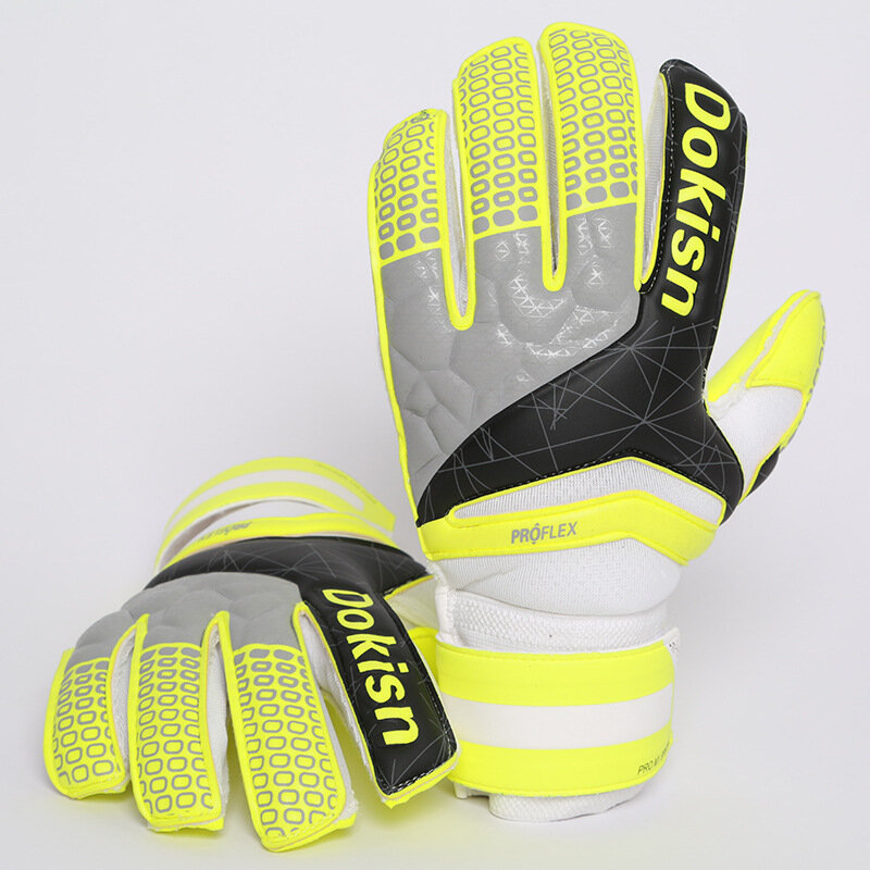 Перчатки вратарские, латексные, нескользящие, износостойкие, размер 8, желтые и черные