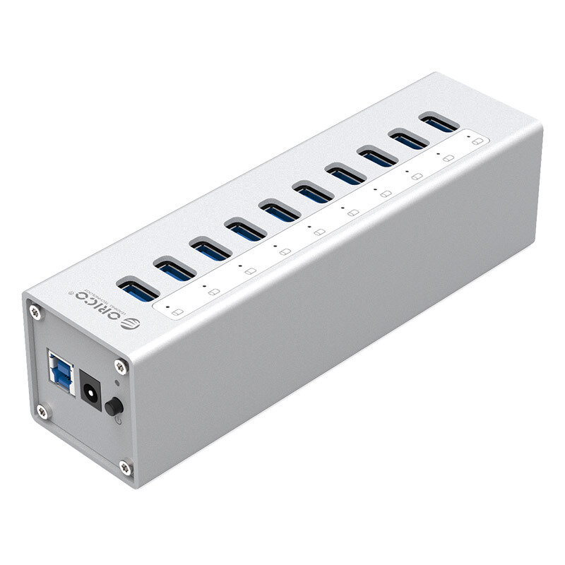 USB-концентратор 10 USB-A 3.0 серебристый (ORICO-A3H10-SV)