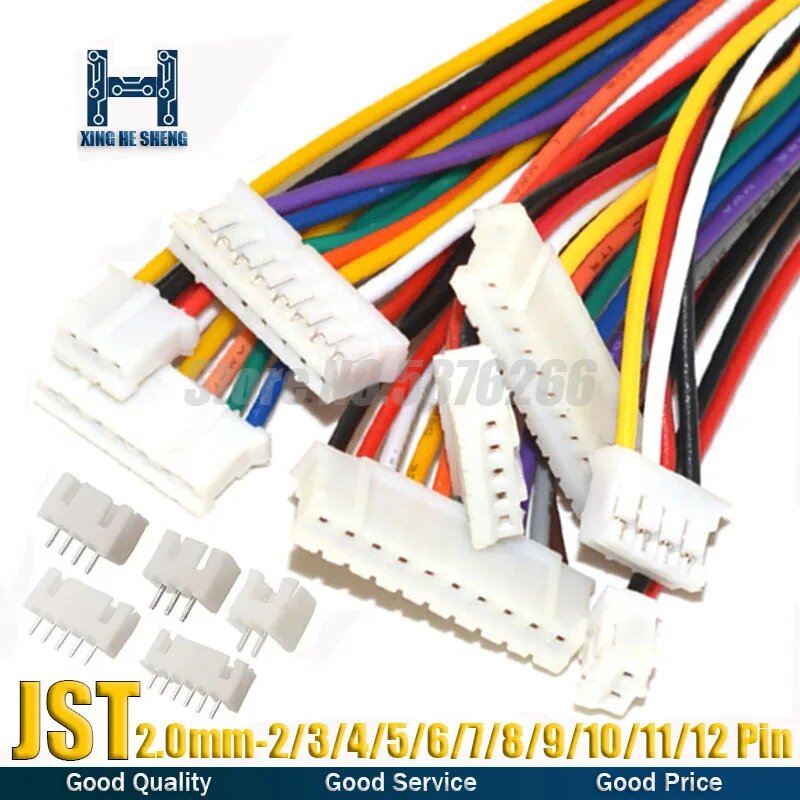 5 комплектов разъемов JST PH2.0 20 см 26AWG 2/3/4/5/6/7/8/9/10/11/12 Pin 6 стр