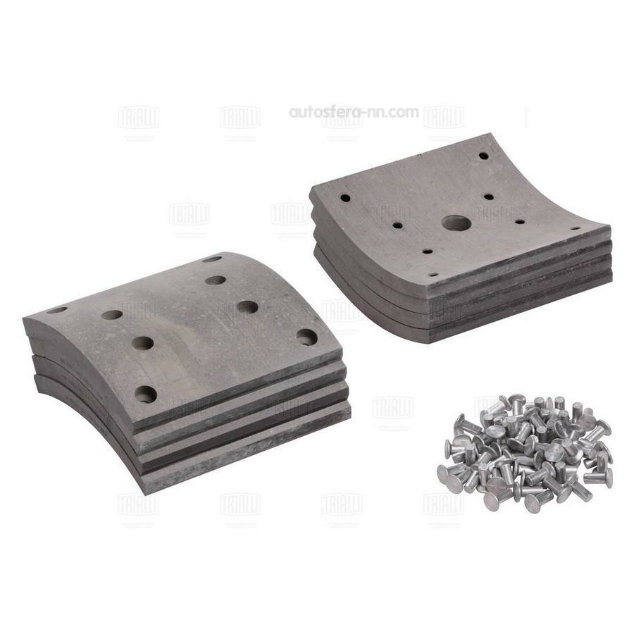 TRIALLI BLT1201 Накладка торм. колодки для а_м МАЗ 101_5440 Р_К 8 шт. R1 с закл. 183х178 (BLT 1201)