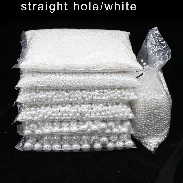 QiARSOYOO акриловые бусины, имитация жемчуга, 3-20 мм 20mm 10pcs, white 2holes