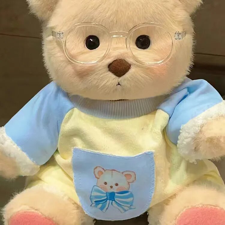 Плюшевый медведь в очках, 30 см, blue yellow glasses