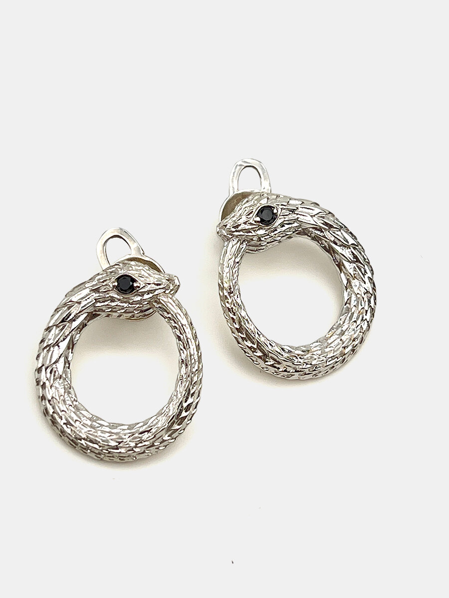 Серьги пусеты, серебро, 925 проба, бриллиант