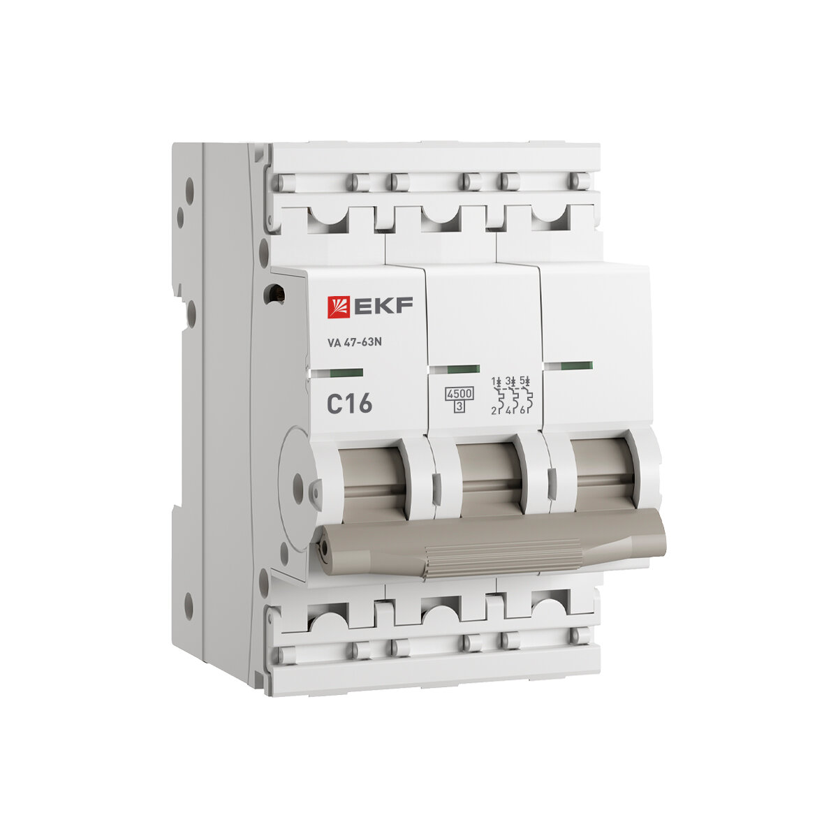 Автоматический выключатель ВА 47-63N 3P 16А (C) 4.5 кА PROXIMA EKF EKF M634316C