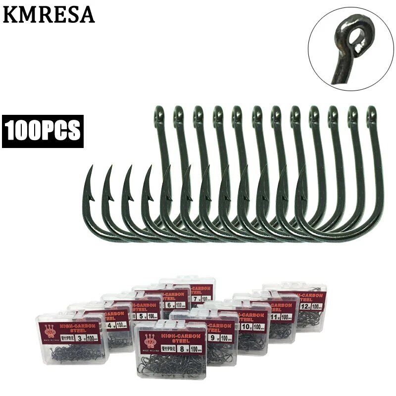 Рыболовные крючки Pesca, сталь, #3-#16, Цвет: 11-100pcs