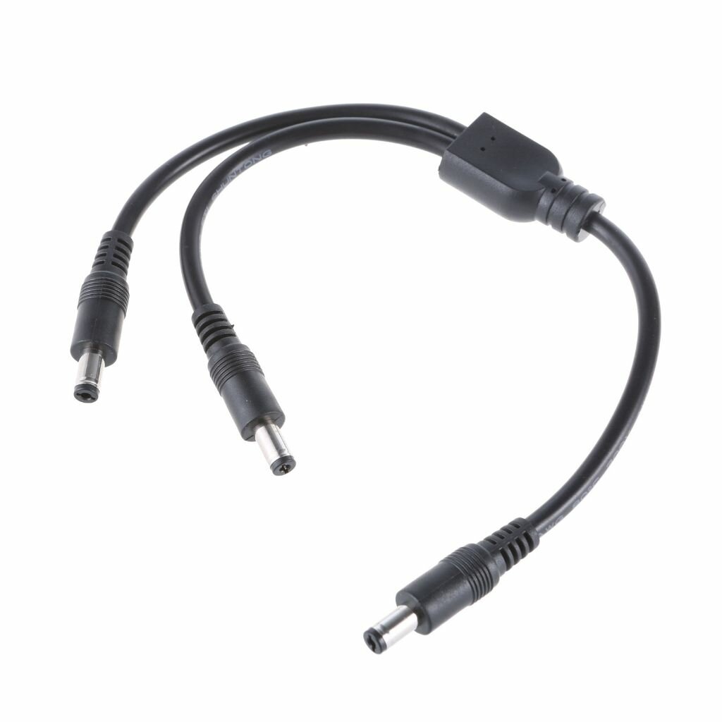 Кабель-разветвитель питания 5,5x2,1 мм/5,5x2,5 мм, переходник с 1 штекера на 2 Y для камеры видеонаблюдения и светодиодной подсветки 40 см/30 см