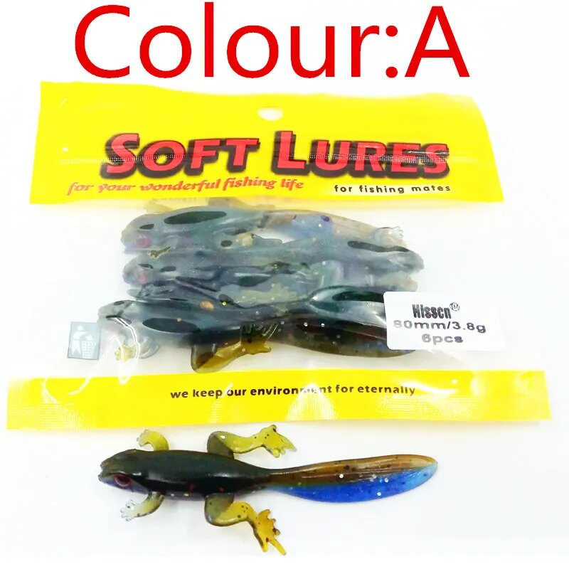 Мягкие приманки WDAIREN 6 шт, 8 см, силиконовые A