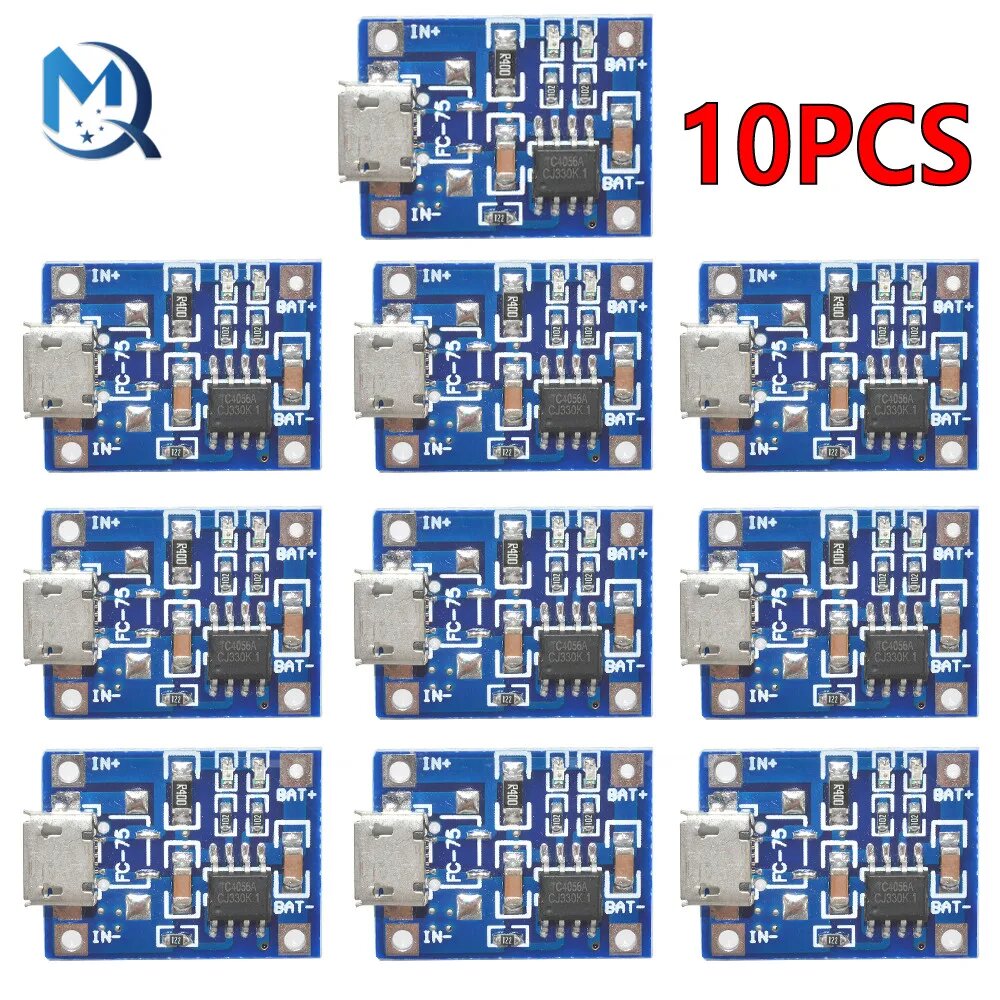 10шт Micro USB зарядный модуль TP4056, Цвет: 10PCS