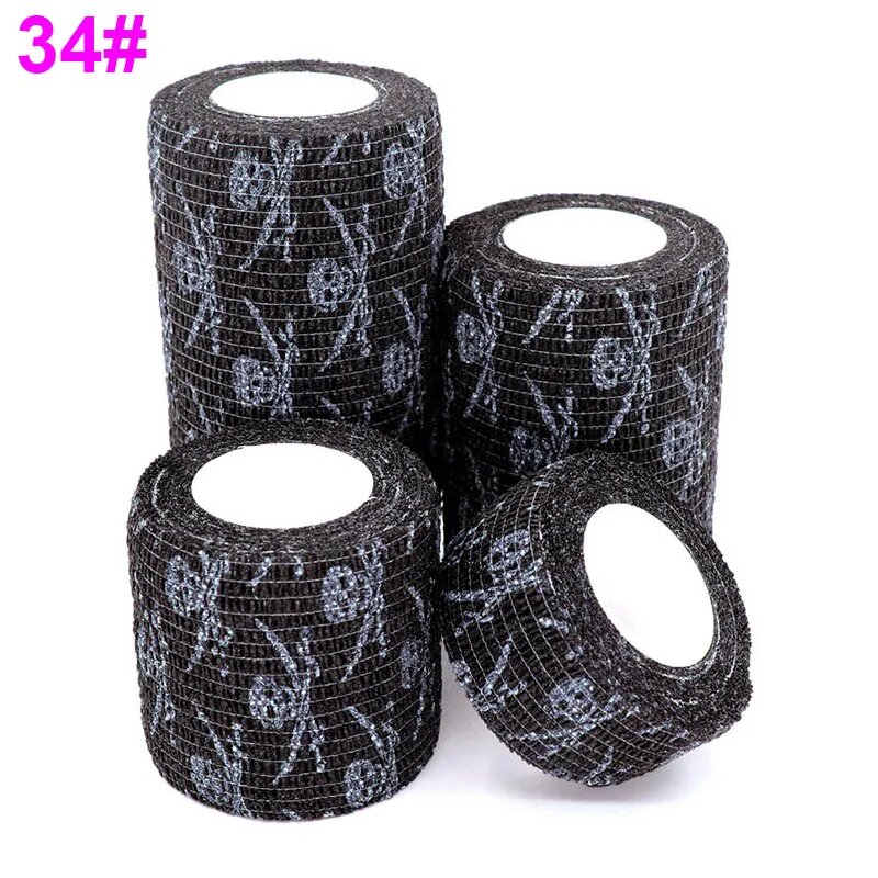 Спортивная эластичная лента COYOCO, Skull Black, 5см x 4.8м