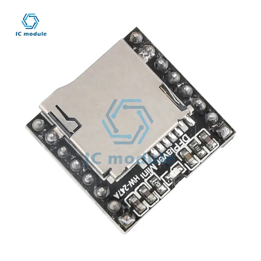 Плата DFPlayer Mini TF MP3 Player, модуль для Micro SD карты U-диска ввода-вывода/последовательного порта/AD MP3, для Arduino Diymore