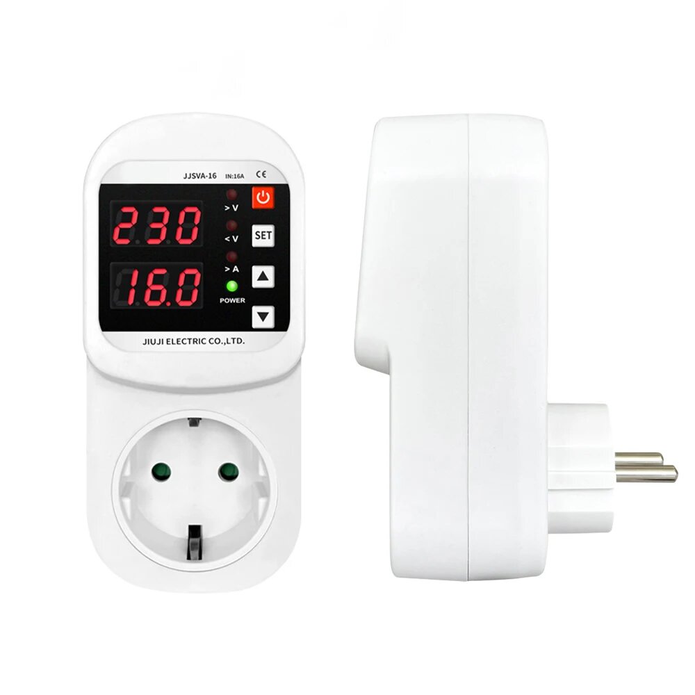 Светодиодный дисплей переменного тока 220 В, многофункциональная розетка для защиты от напряжения и тока, многофункциональная защитная розетка с автоматическим сбросом