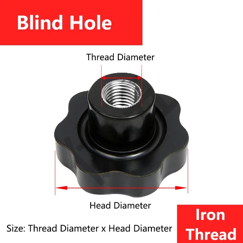 Бакелитовые ручные гайки M4-M16 черные M8x38mm, Iron Thread