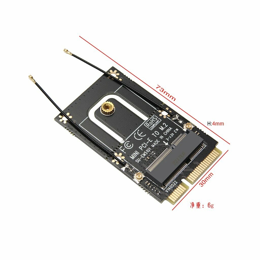 Адаптер M.2 NGFF к Mini PCI-E для Wi-Fi Bluetooth Intel