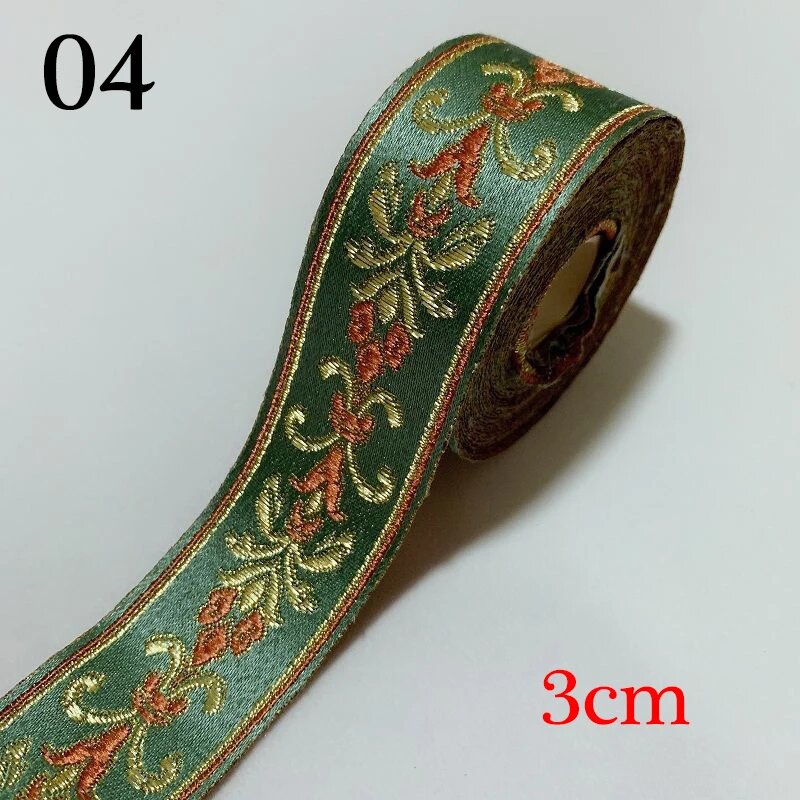 Лента декоративная вышитая, 3 см, цвет 4